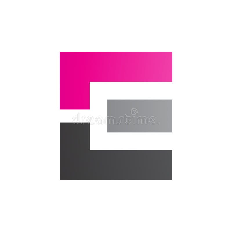 Magenta Black and Grey Rectangular Letter E Icon Stock Vector ...