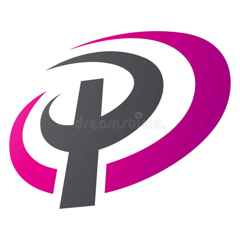 Magenta and Black Oval Shaped Letter P Icon Stock Vector - Illustration ...