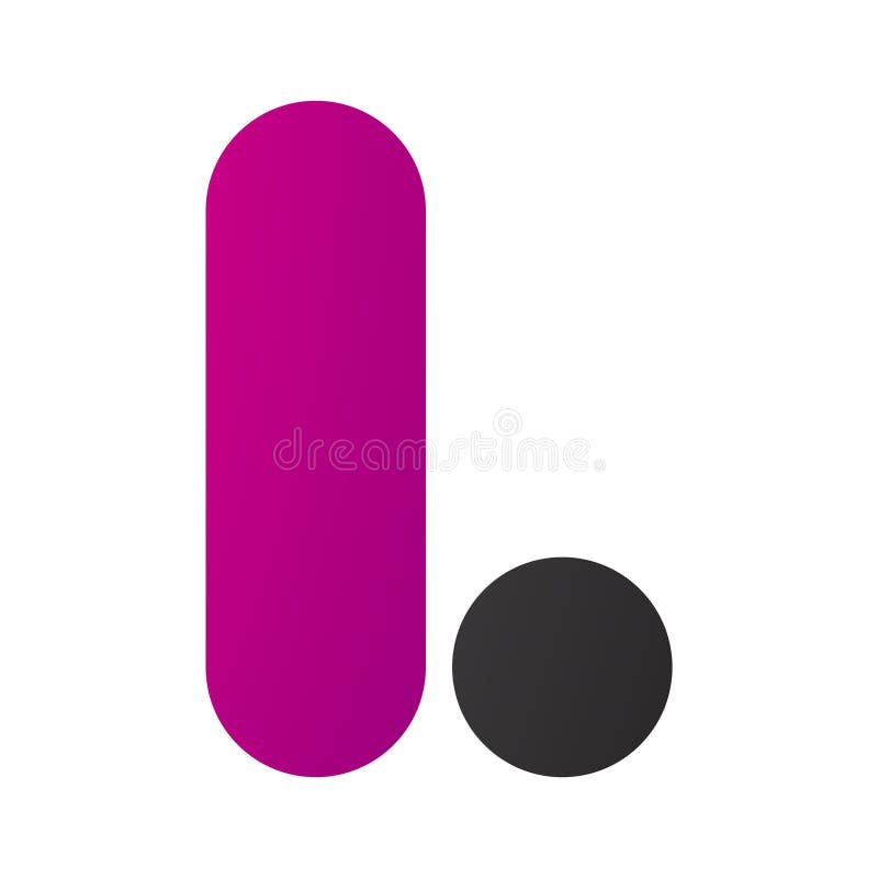 Magenta and Black Rounded Letter L Icon Stock Vector - Illustration of ...