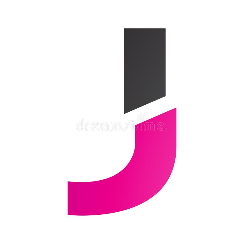 Magenta and Black Split Shaped Letter J Icon Stock Vector ...