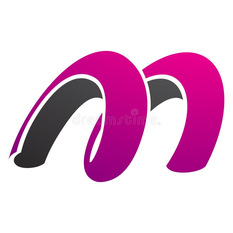 Magenta and Black Spring Shaped Letter M Icon Stock Vector ...