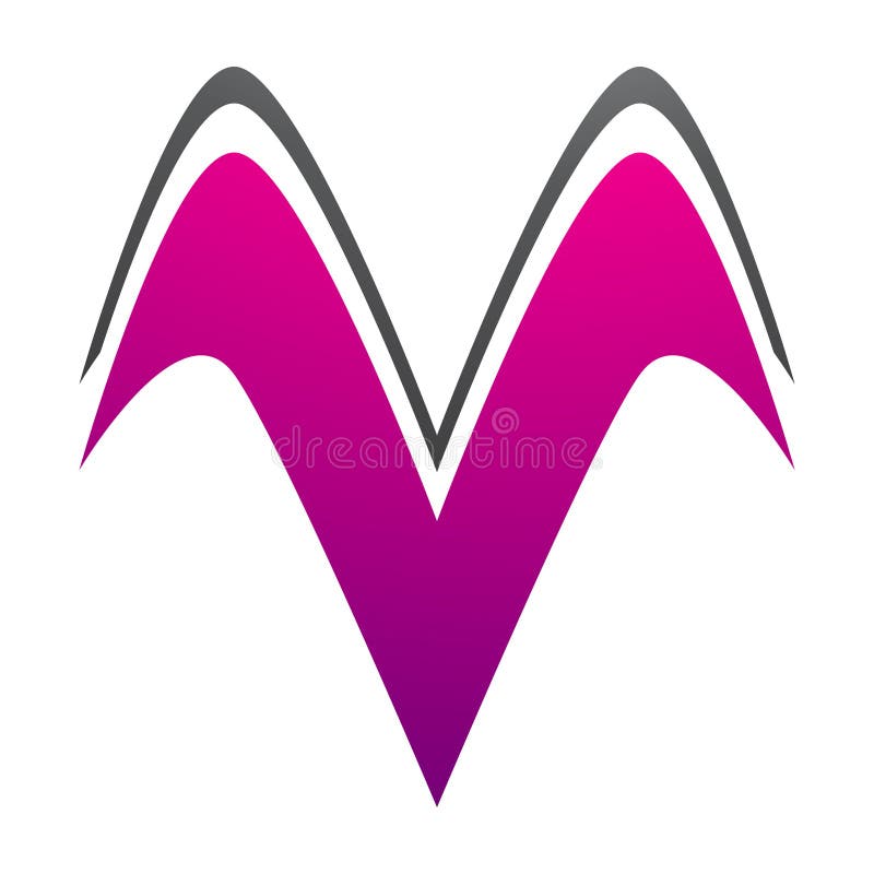 Magenta and Black Wing Shaped Letter V Icon Stock Vector - Illustration ...