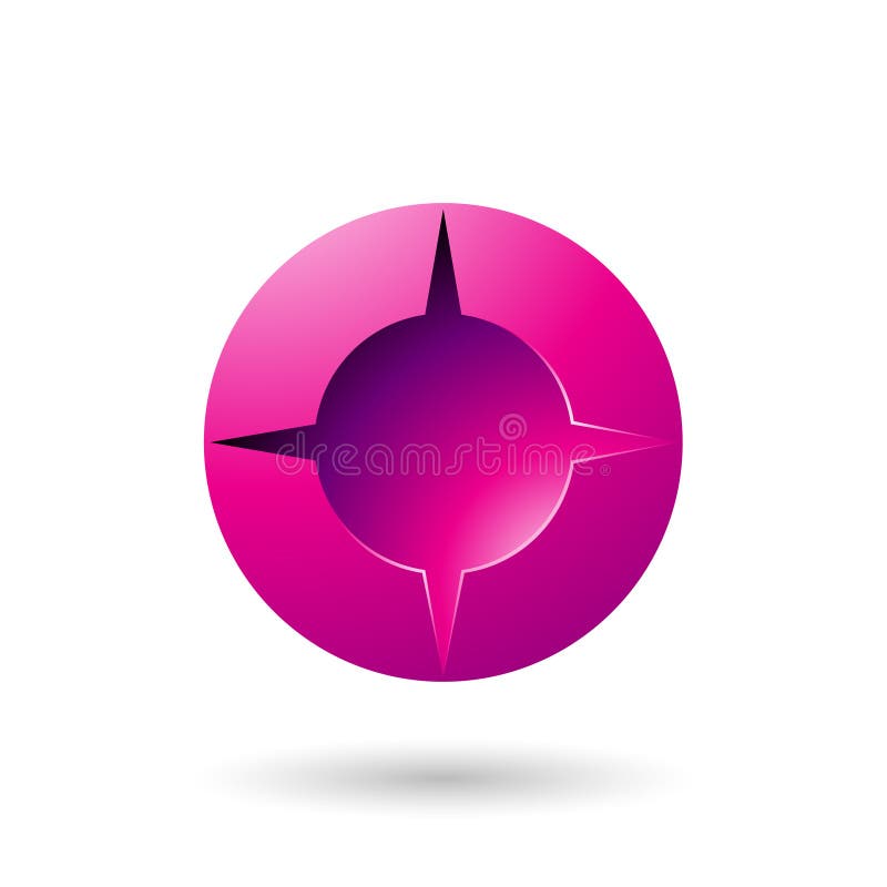 Magenta and Bold Shaded Round Icon Vector Illustration Stock Vector ...