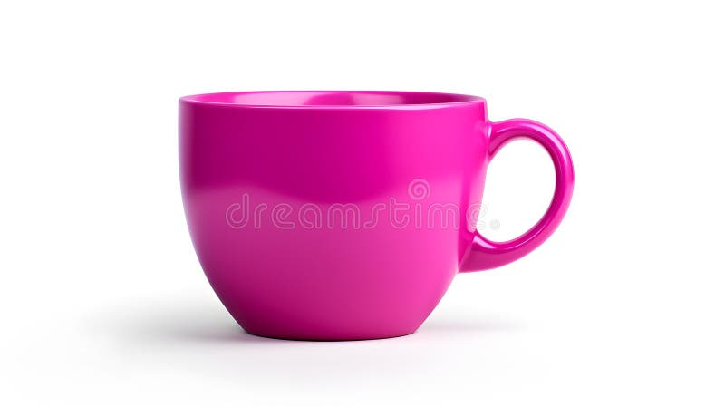 Magenta Ceramic Mug on a White Background. Mockup Template with Copy ...
