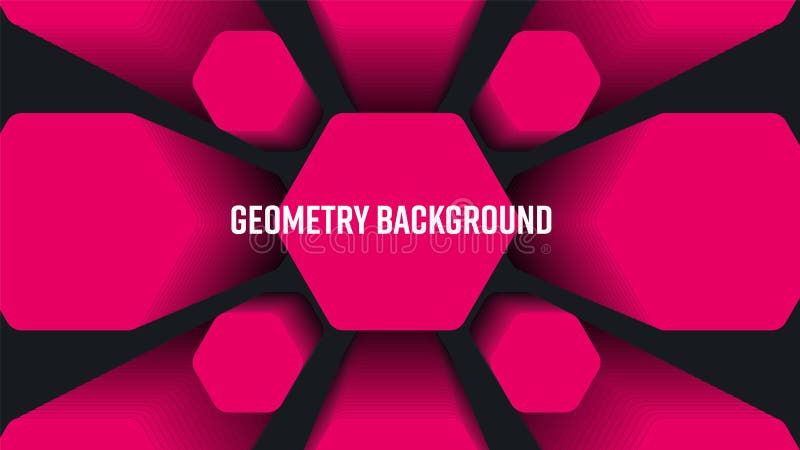 Magenta Color Vector Illustration, Geometric Hexagons, Blend Gradient ...