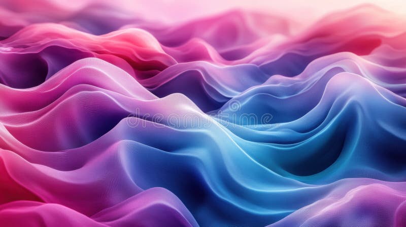 Magenta and Cyan Waves Blend in Surreal Scenery, Developing Motion and ...