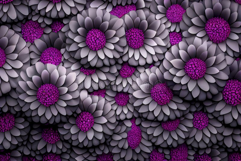 Magenta Flowers Pattern, Generative Ai Stock Illustration ...