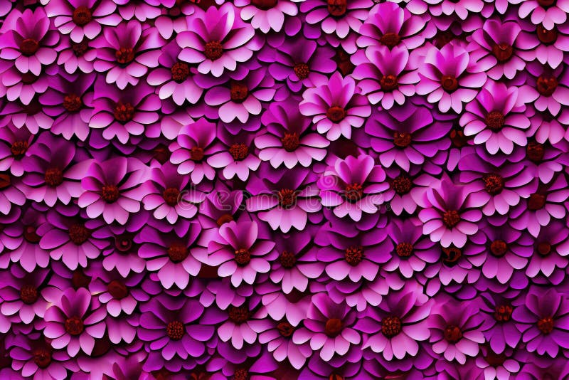 Magenta Flowers Pattern, Generative Ai Stock Illustration ...