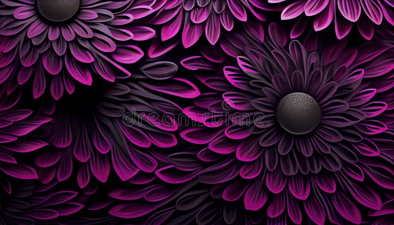 Magenta Flowers Pattern, Generative Ai Stock Illustration ...
