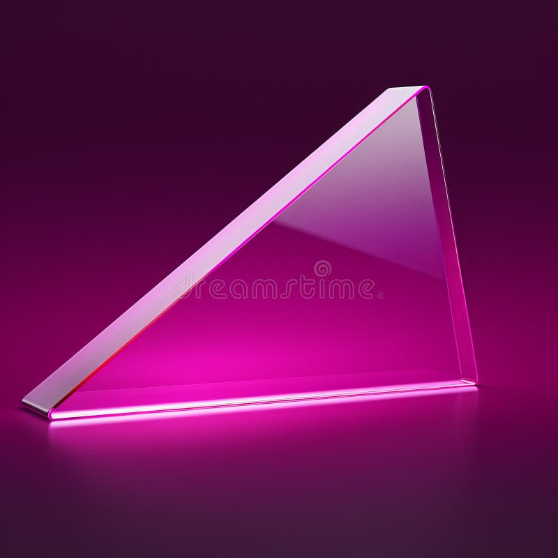Magenta Glass Triangle: Luminous 3d Object with Sharp Humor Stock ...
