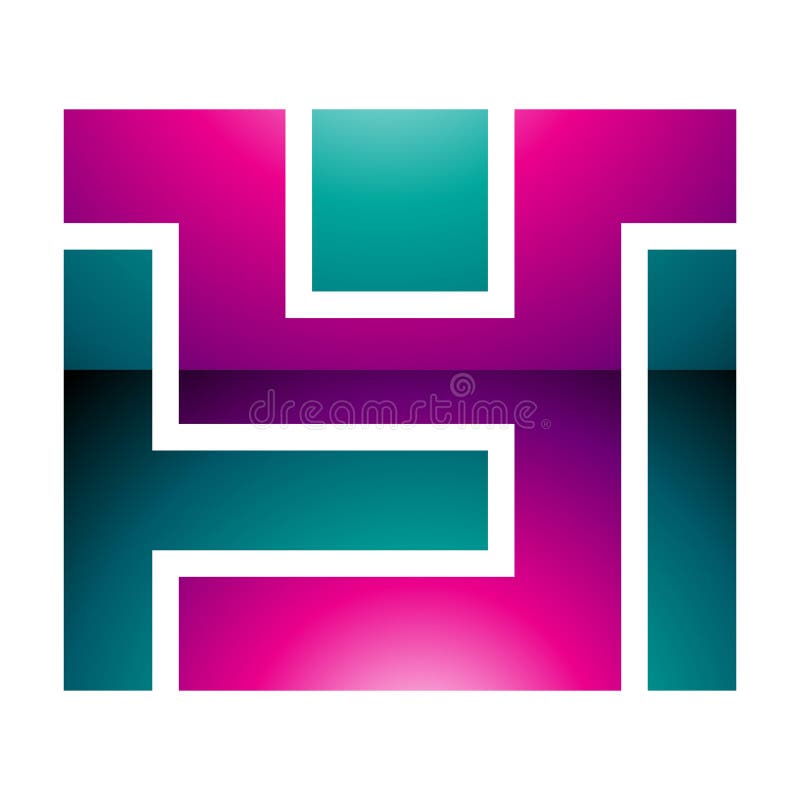 Magenta and Green Glossy Rectangle Shaped Letter Y Icon Stock Vector ...