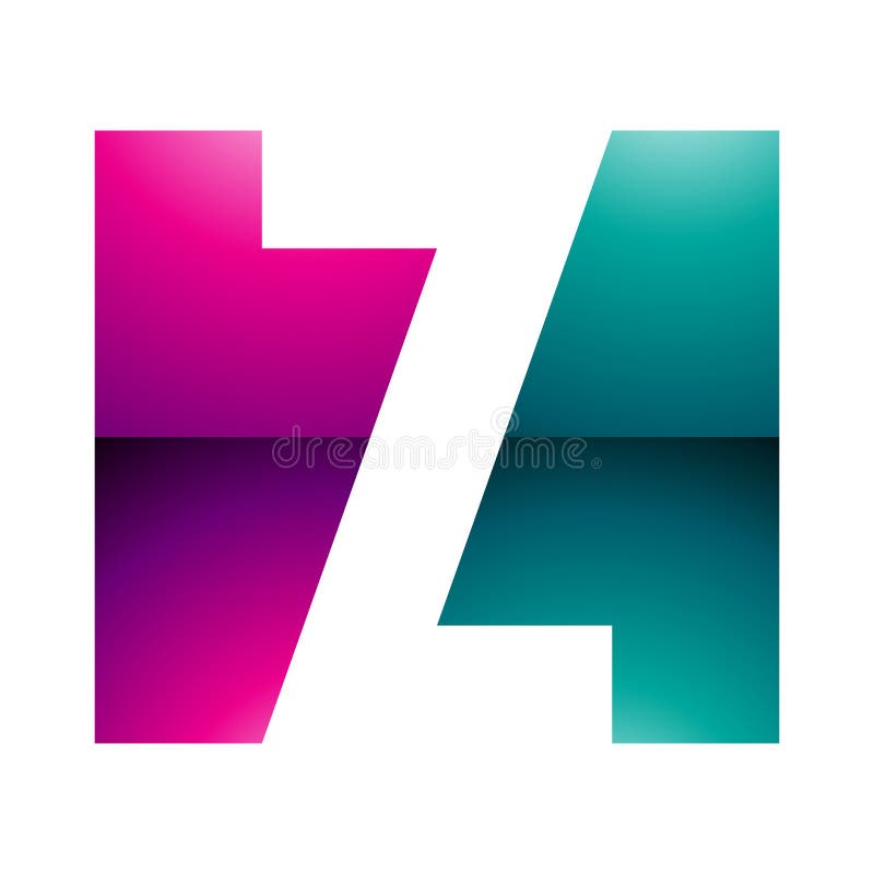 Magenta and Green Glossy Rectangle Shaped Letter Z Icon Stock Vector ...