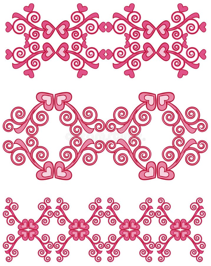 Magenta Heart Borders stock vector. Illustration of elements - 16016925
