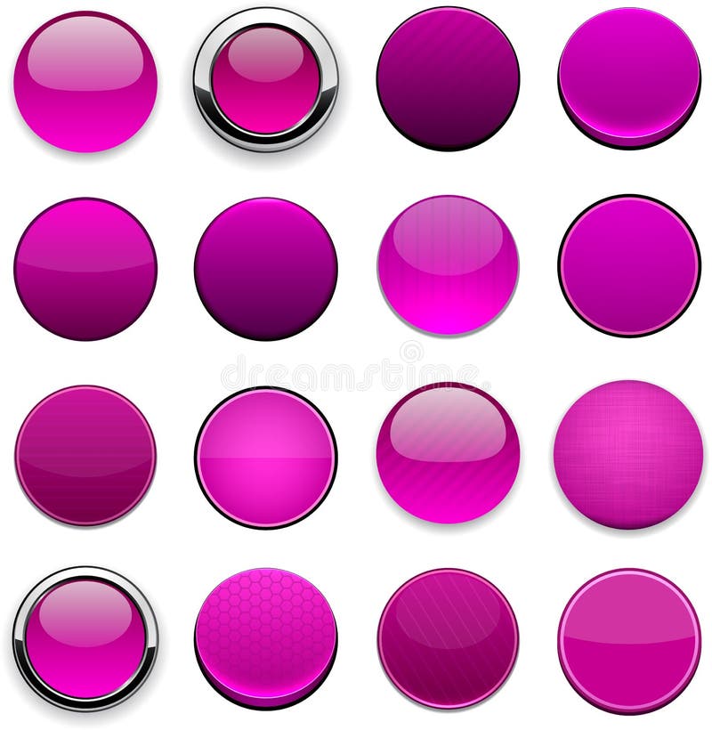 Magenta High-detailed Modern Web Buttons. Stock Vector - Illustration ...