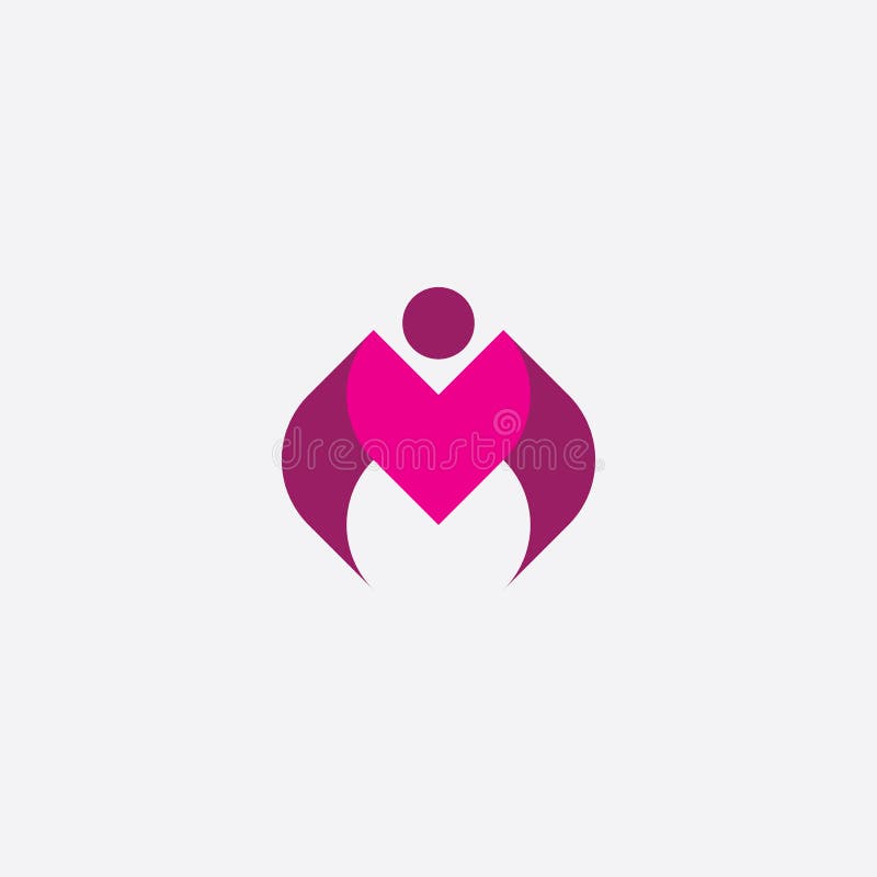 Magenta Man Letter M Logotype Vector Sign Stock Vector - Illustration ...