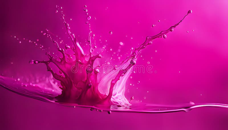 Magenta Paint Splatter Hittong a Surface Producing Abstract Art Stock ...