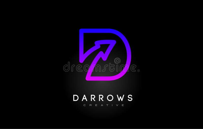 Magenta Purple D Logo. D Letter Icon Design Vector Stock Vector ...