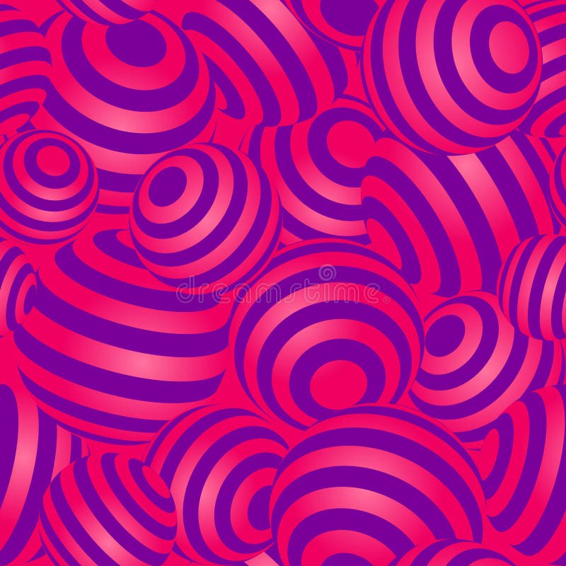 Magenta and Purple Gradient 3d Geometric Striped Spheres Seamless ...