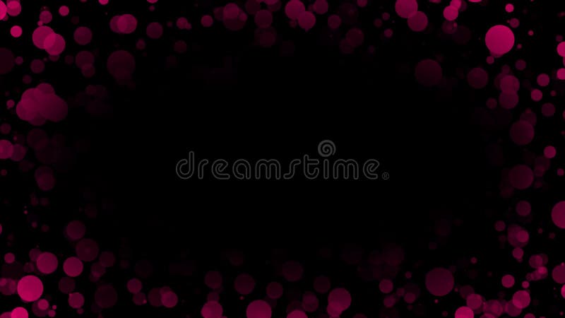 Magenta Red Color Bokeh Particles Frame with Empty Space on Black ...