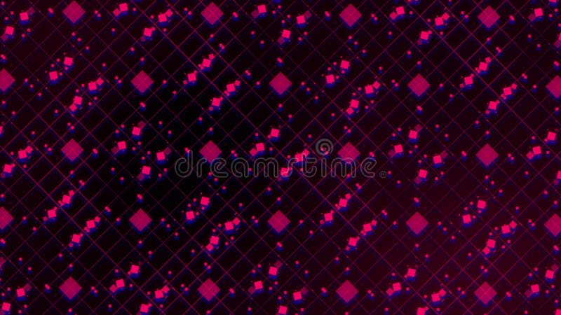 Magenta Red Color Flickering Square Shape Digital Abstract Background ...
