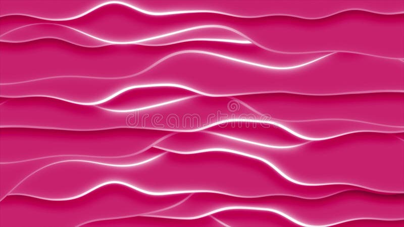 Magenta Red Color Glowing Wavy Multiple Lines Abstract Design Loop-able ...
