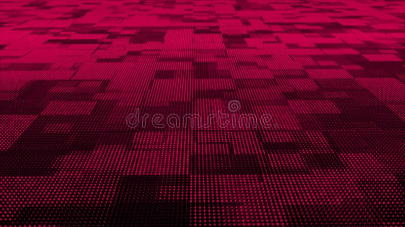 Magenta Red Particles Square Box Pattern Moving 3d Technology ...
