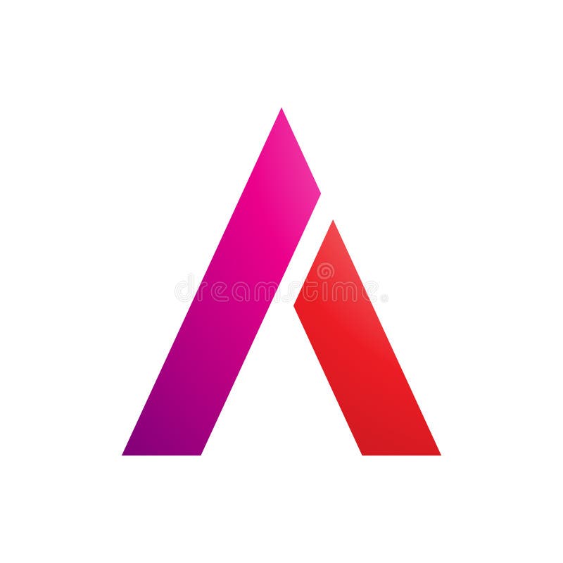 Magenta and Red Trapezium Shaped Letter a Icon Stock Vector ...