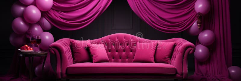 Magenta Room Interior View Magenta Studio Abstract Background_ Stock Image - Image of cyberspace ...
