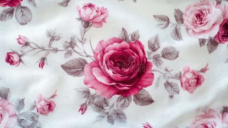 Magenta Rose Flower on White Fabric Background Stock Photo - Image of ...