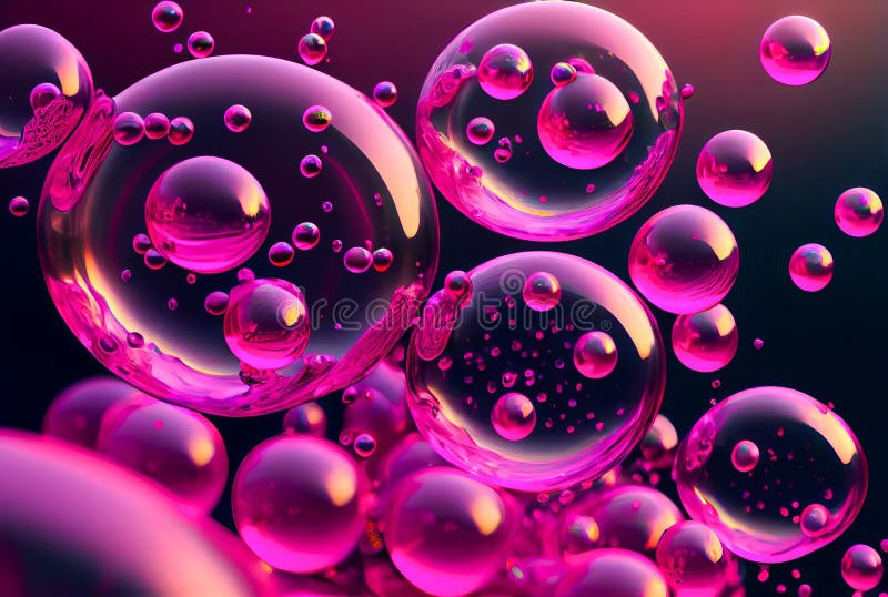 Magenta Soap Bubbles Abstract Background. Stock Illustration ...