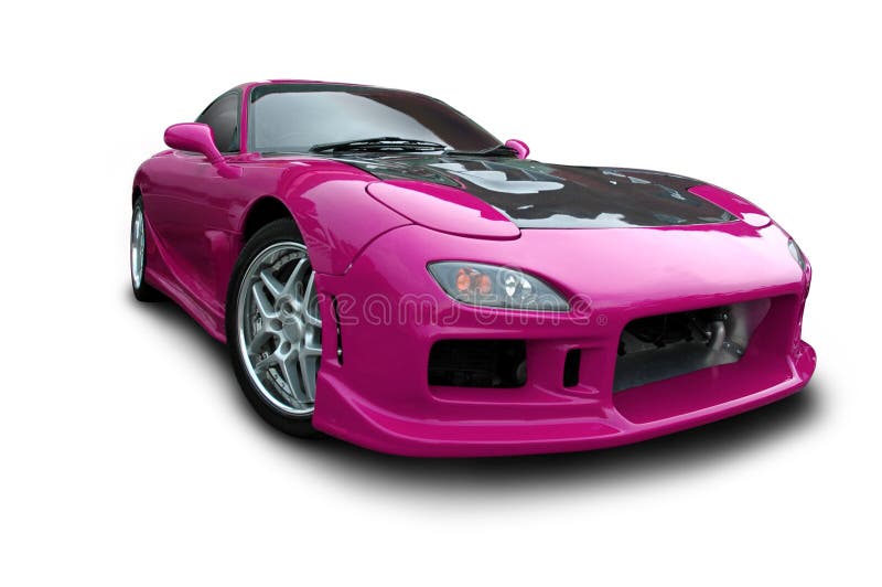 Magenta Sports Car stock image. Image of rotary, white - 8278509