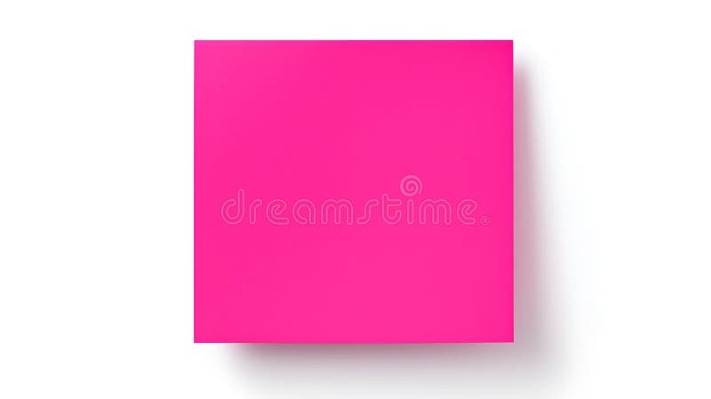 Magenta Square Paper Note on a White Background. Brainstorming Template ...