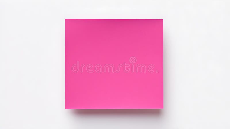 Magenta Square Paper Note on a White Background. Brainstorming Template ...