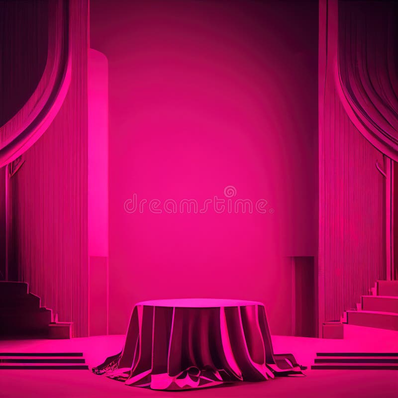 Generative AI:magenta Stage for a Performance in a Beautiful Place ...