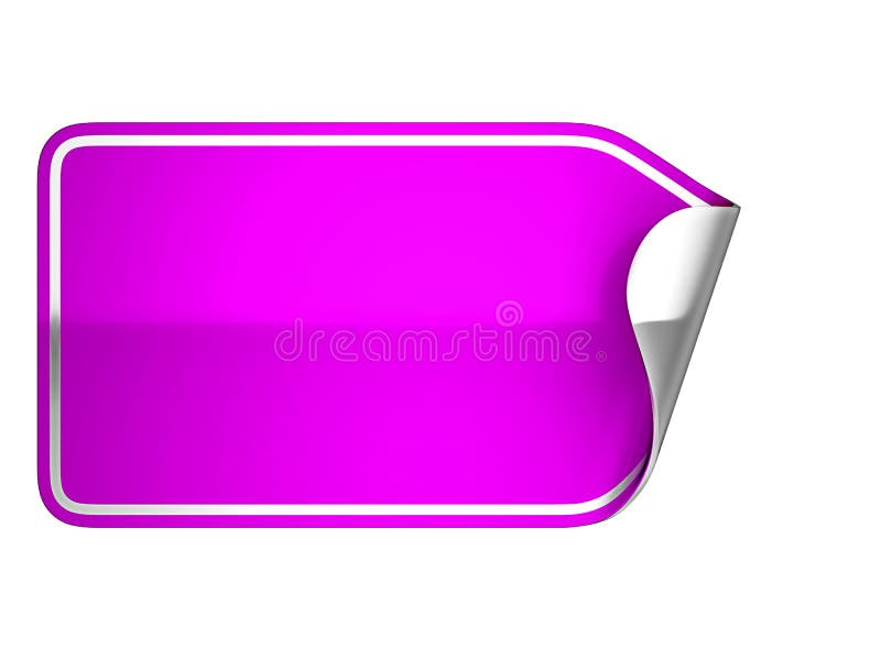 Magenta Sticker or Label on White Stock Illustration - Illustration of ...