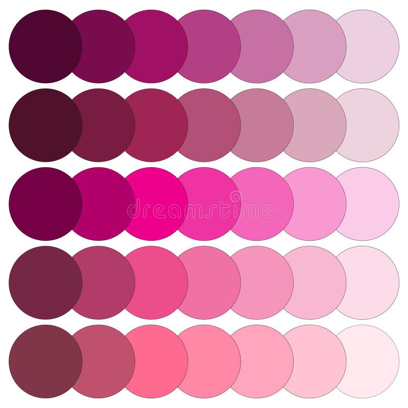Magenta To Blush Gradient Dots. Color Transition in Circular Shapes ...