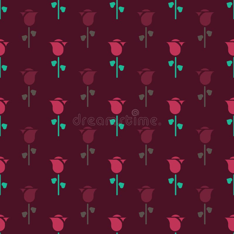 Magenta Valentines Day Roses Vector Repeat Pattern Design Stock Vector ...