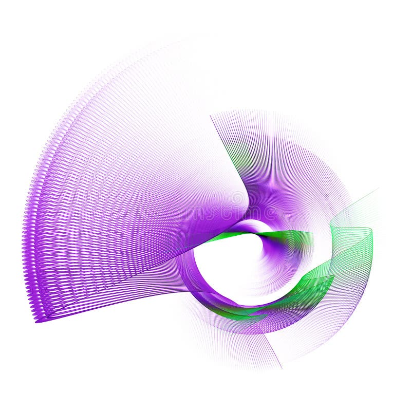 Magenta Wavy, Transparent, with Green Stripes, Gracefully Arranged ...