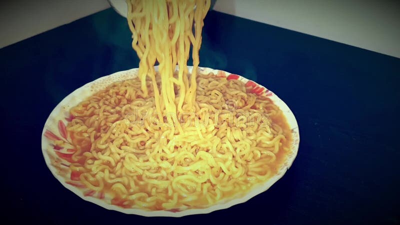 Maggi Making Process Looks Delicious Under Table Light in the Evening ...