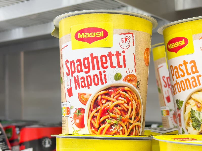 Maggi Spaghetti Cup Packaging in Supermarket Display Editorial Photo ...