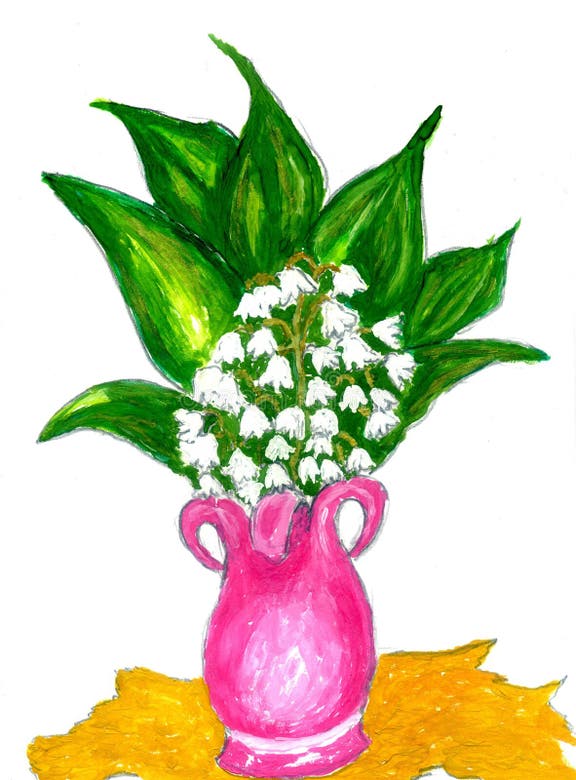 Maggio Lily Painting illustrazione di stock. Illustrazione di ...