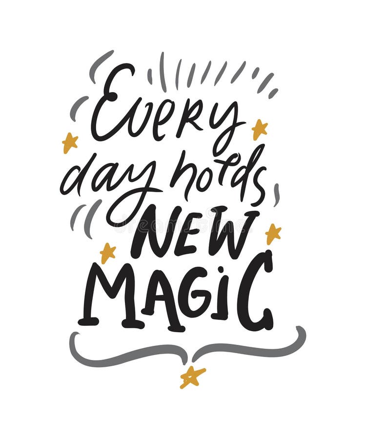 Magic Quotes Set for Your Design. Hand Lettering Illustrations Stock ...