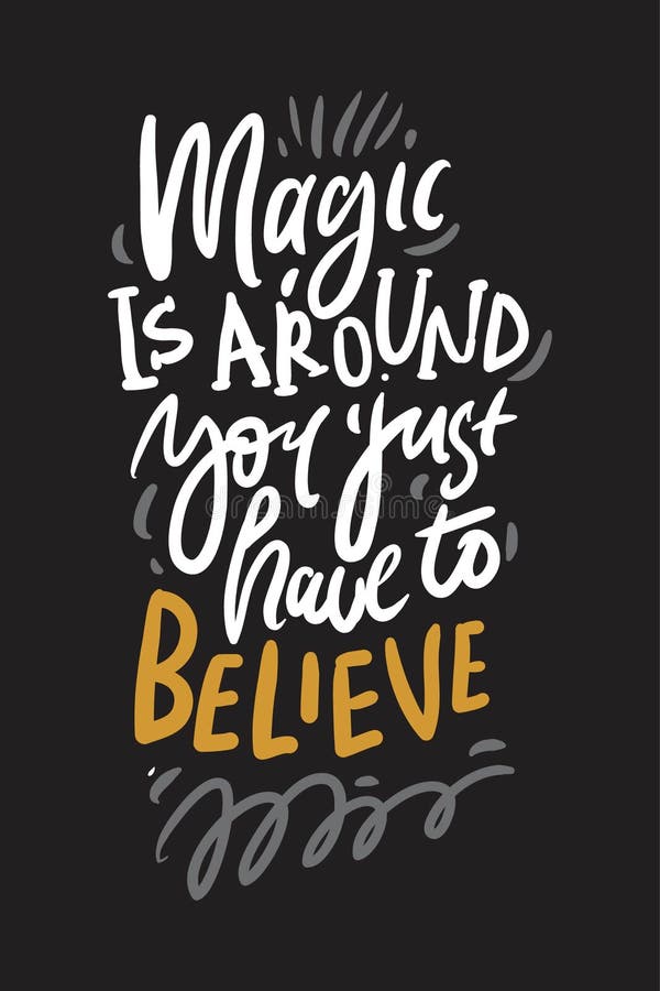 Magic Quotes Set for Your Design. Hand Lettering Illustrations Stock ...