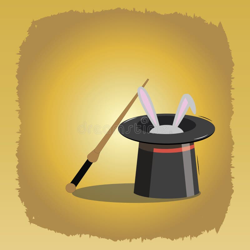 Magic Hat and Rabbit in Hat. Stock Vector - Illustration of magic ...