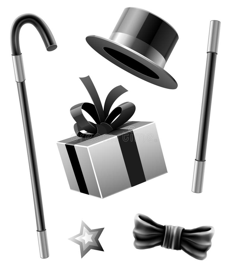 Magic Accessories Set of Conjurer Gentleman Stock Illustration ...