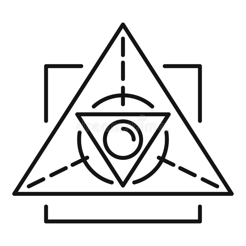 Magic Alchemy Triangle Icon, Outline Style Stock Vector - Illustration ...