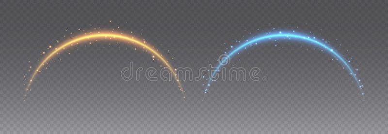 Magic Arch with Sparkles, Glowing Arc with Stars. Shooting Star Tail ...