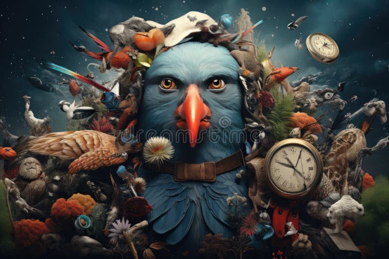 Magic Art Collage with Elements of Fantastic Creatures Stock ...