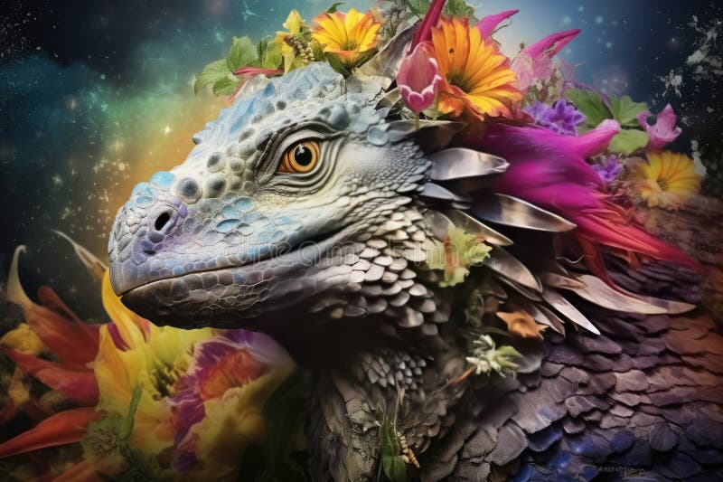 Magic Art Collage with Elements of Fantastic Creatures Stock ...