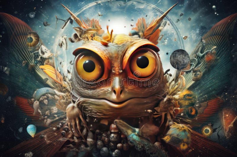 Magic Art Collage with Elements of Fantastic Creatures Stock ...